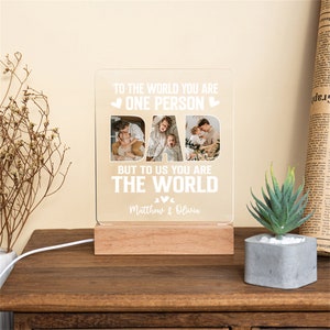 DAD Photo Night Light, Father Day Photo Night Light Gift From Son ...