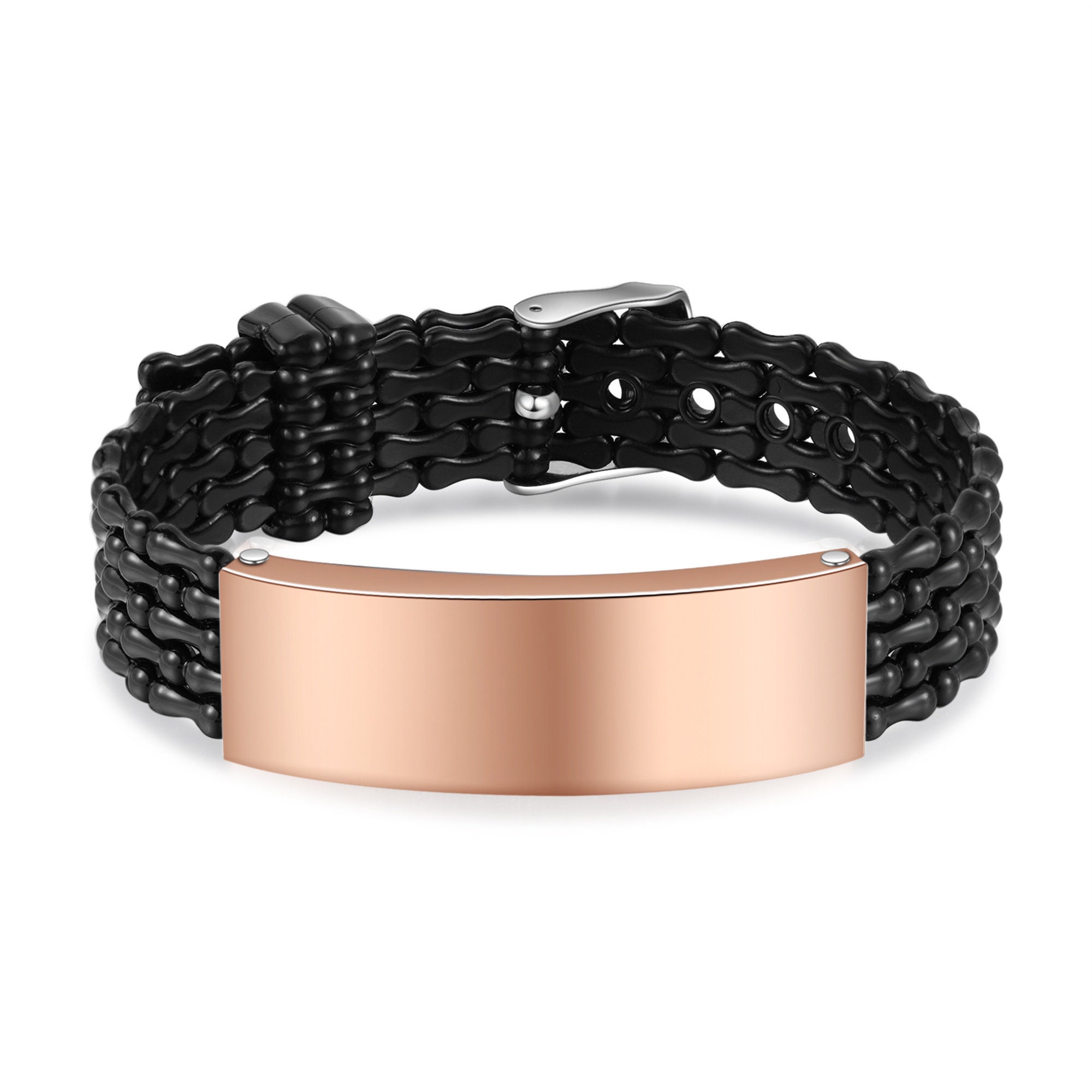 Adjustable Medical Alert Bracelets Stainless Steel Waterproof Sport ...