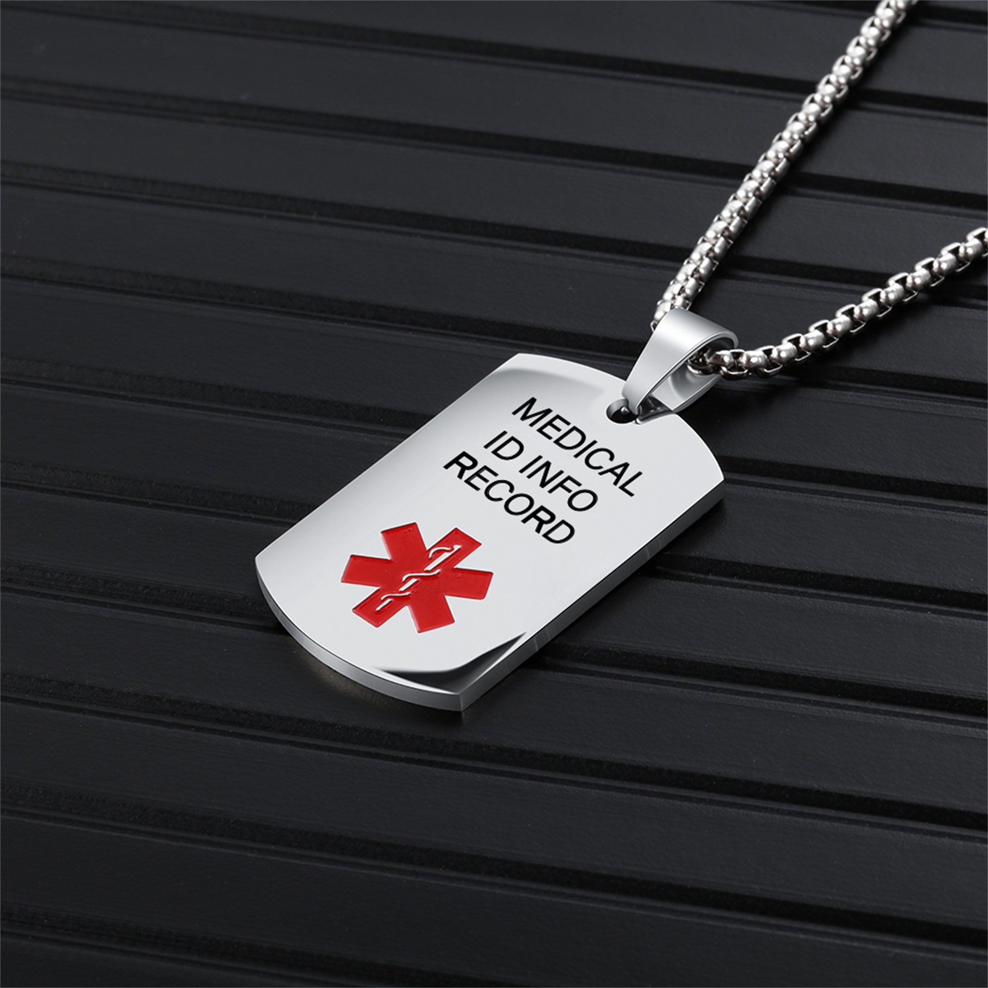 QR Medical Alert Necklace for Men Necklace With Medical ID - Etsy
