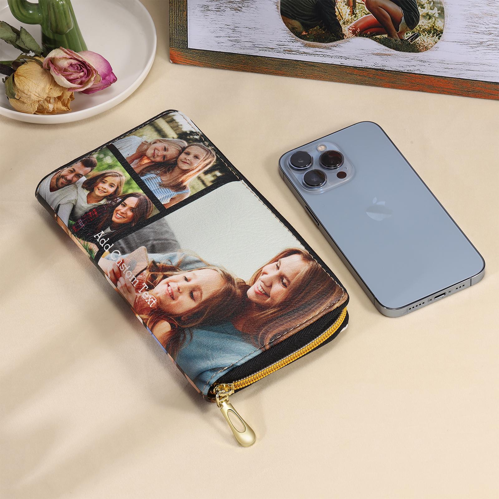 Color Print Photo Wallet for Women, Custom 6-10 Picture Wallet for Mom ...