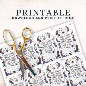 Halloween Printable Gift Tag for Cozy Halloween Socks, Fall Gift Ideas ...
