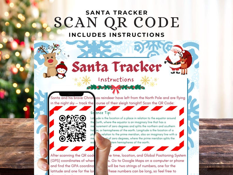 Santa Tracker STEM Christmas Activity | Christmas Printable GPS Santa Tracker QR Code | Tracking ...
