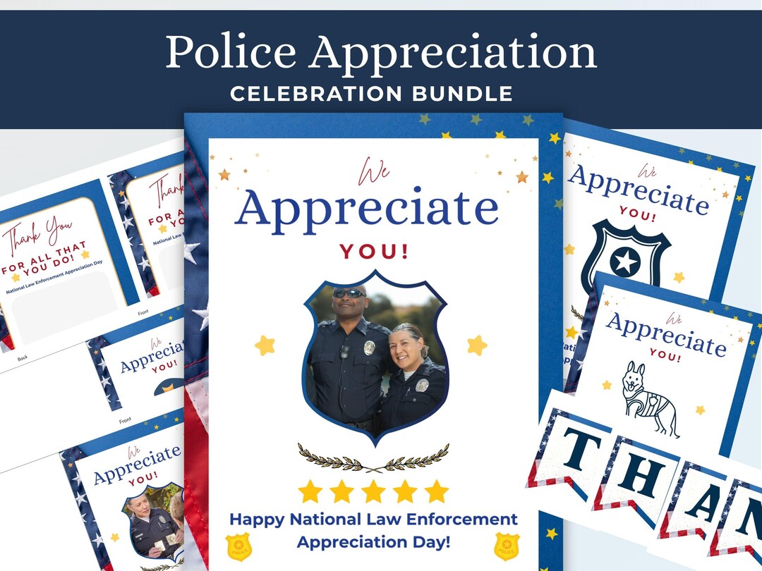 Police Appreciation Sign, Card, and Banner Bundle | School Resource ...