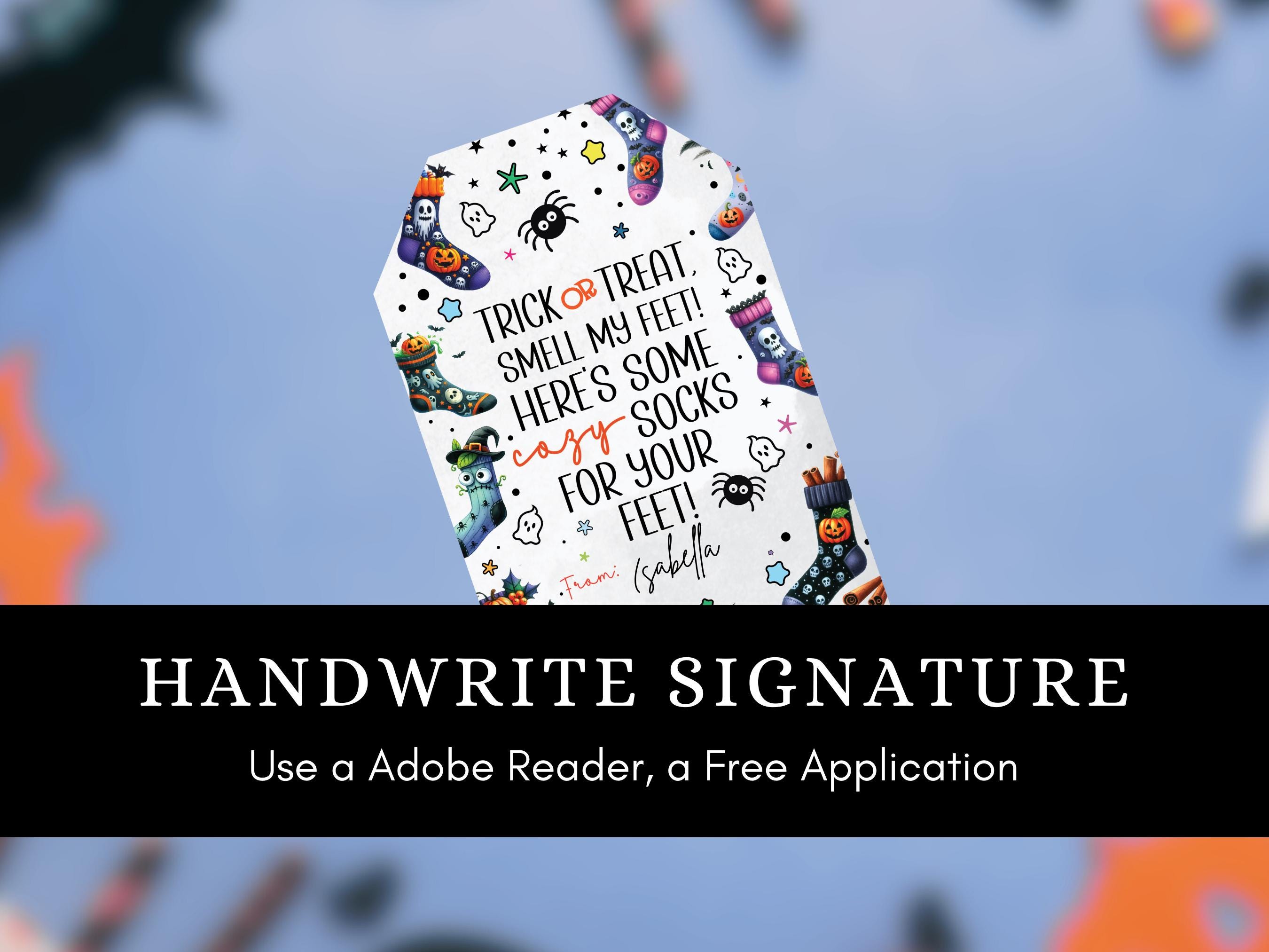 Halloween Socks Gift Tag, Cozy Fall Basket Stuffer (printable) - Etsy