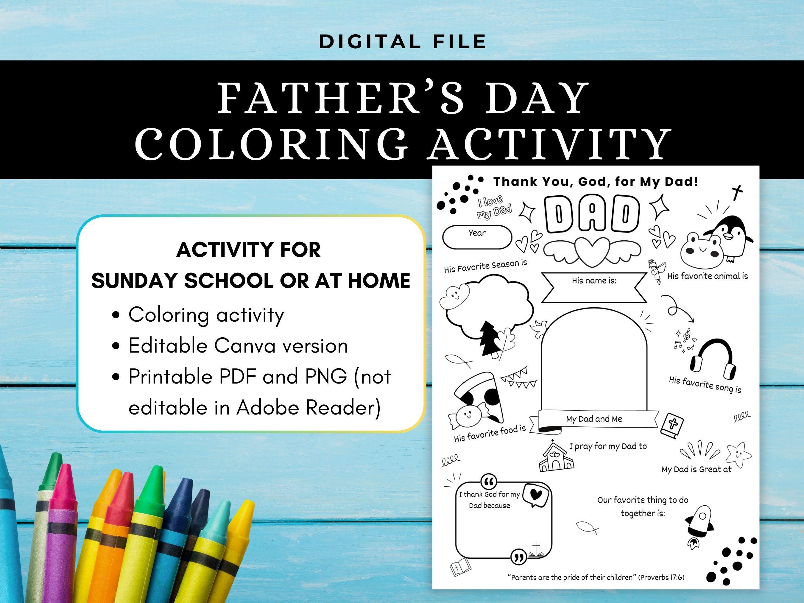 Faith Based All About My Dad Questionnaire | Fathers Day Sunday School ...