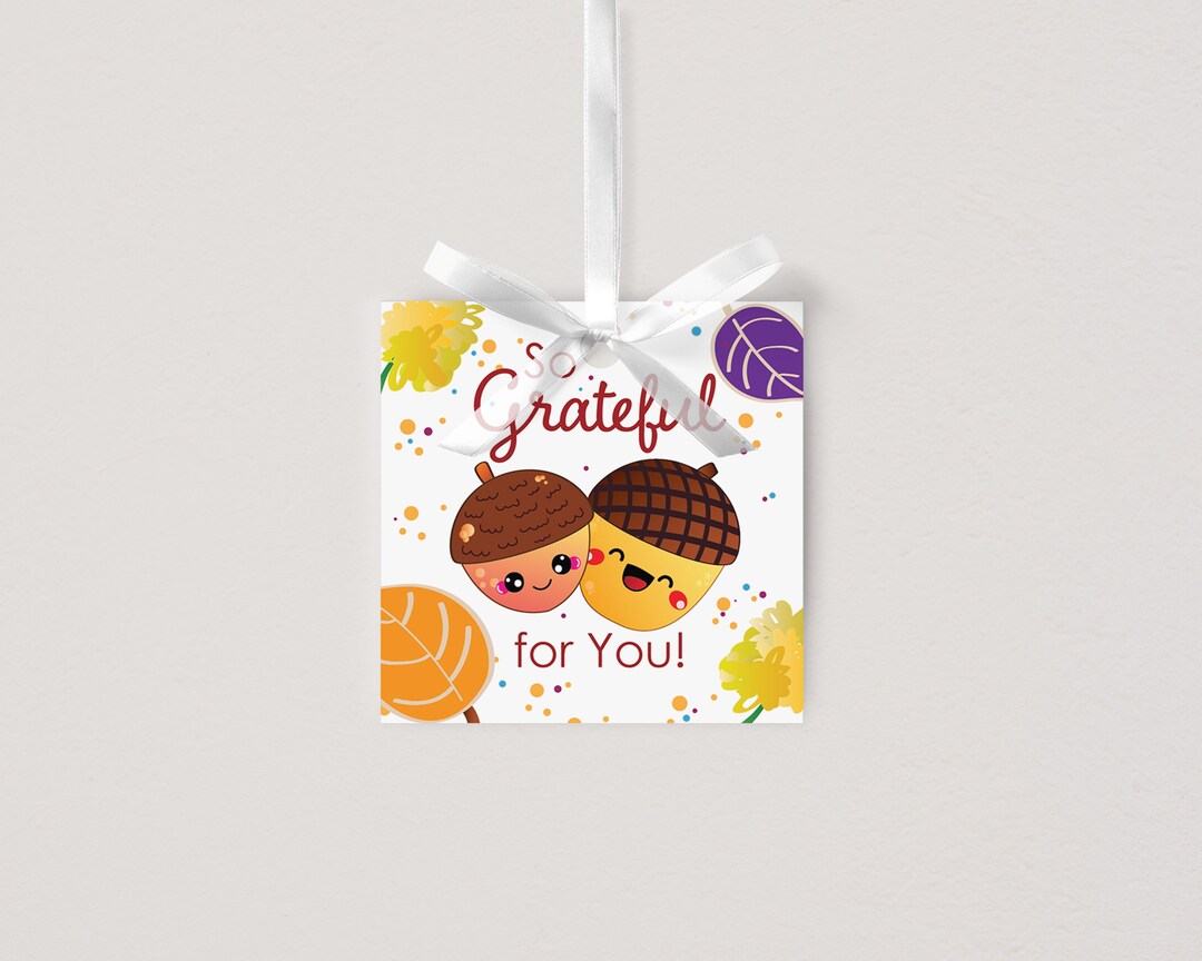 Thanksgiving Acorn Gift Tags, Fall Party Favors (PDF Download) - Etsy
