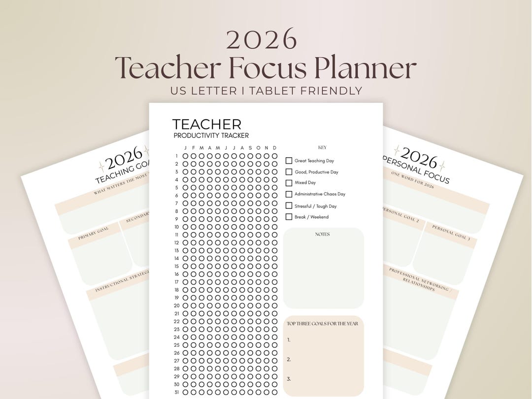 Teacher 2026 Goal Planning Set | New Year Focus | Year in Pixels for ...