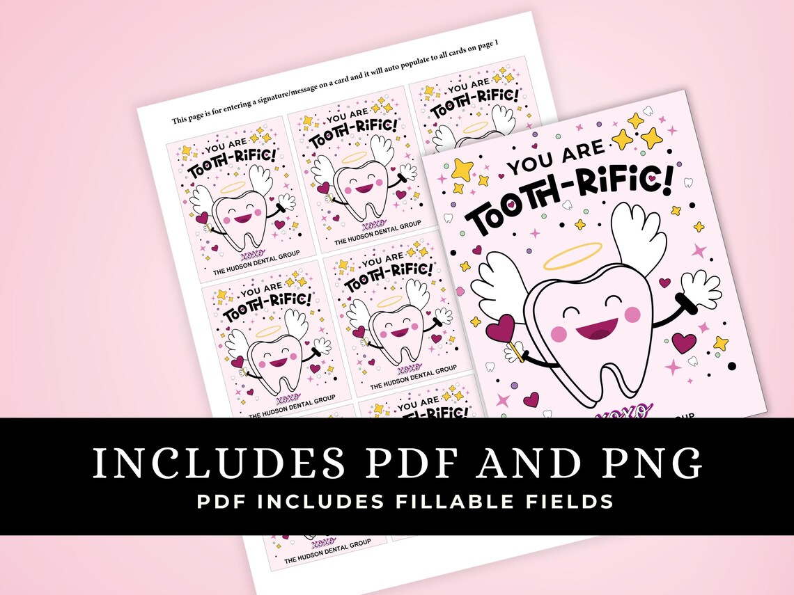 Dental Valentines Day Card | Dentist Valentines Template | Dentist ...