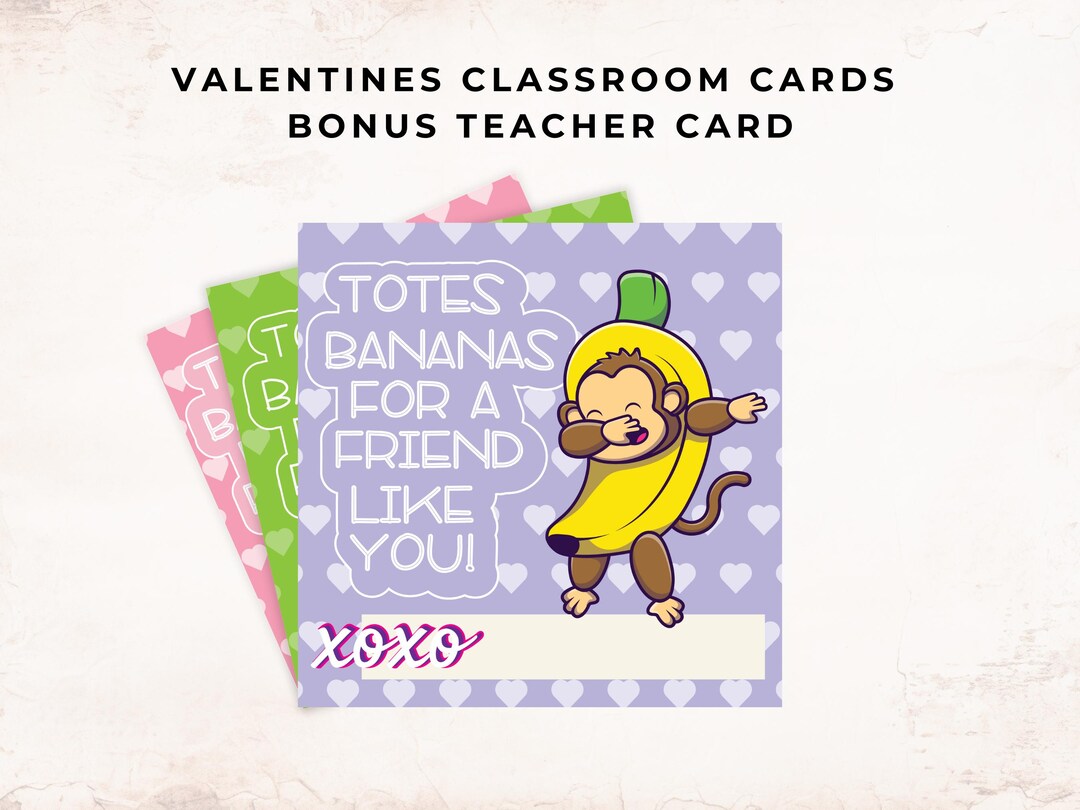 Valentines Day Classroom Cards With Bonus Teacher Card | Valentines ...