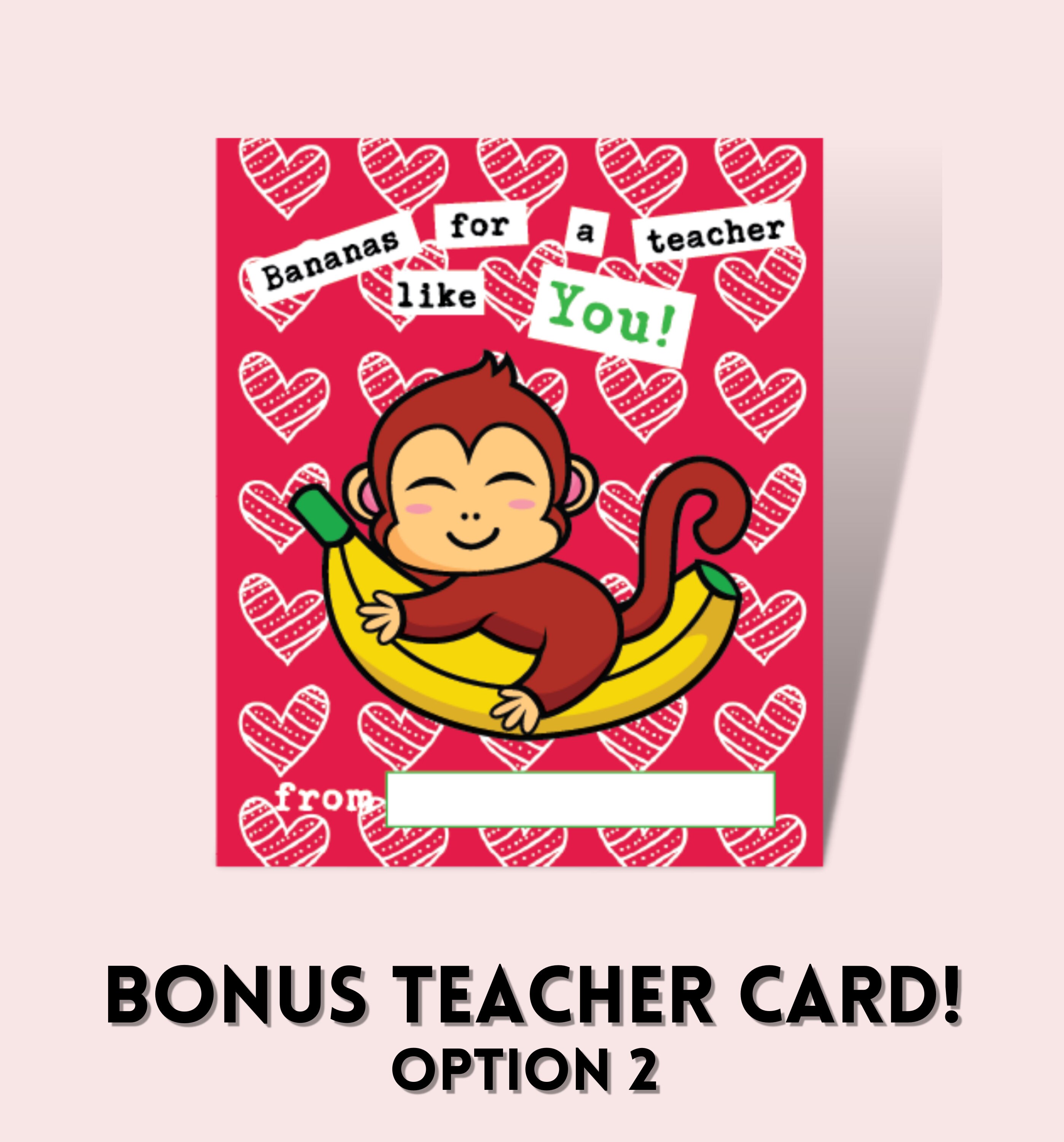 Valentine's Day Classroom Cards | Two Bonus Teacher Cards |printable ...