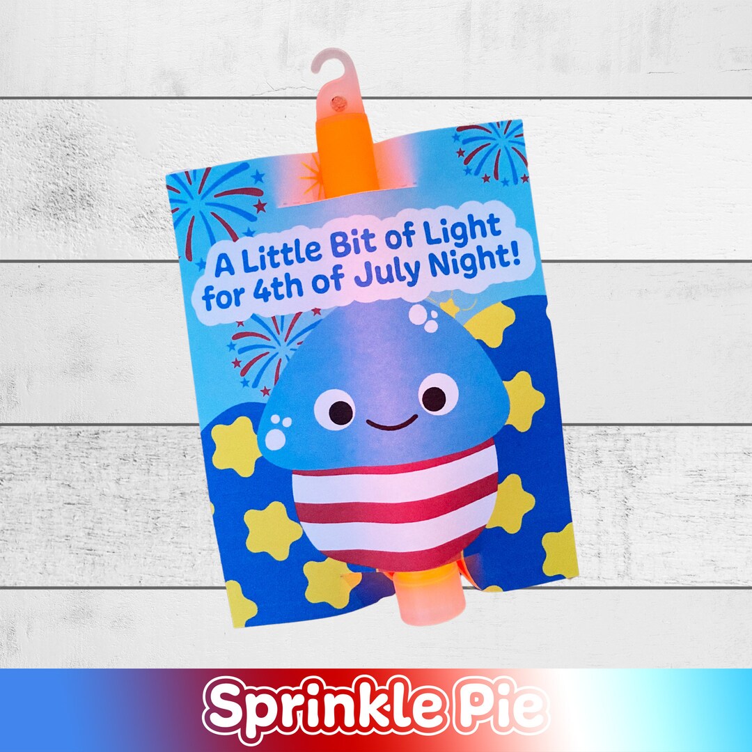 Patriotic Fourth of July Glow Light Party Favor Cards for - Etsy