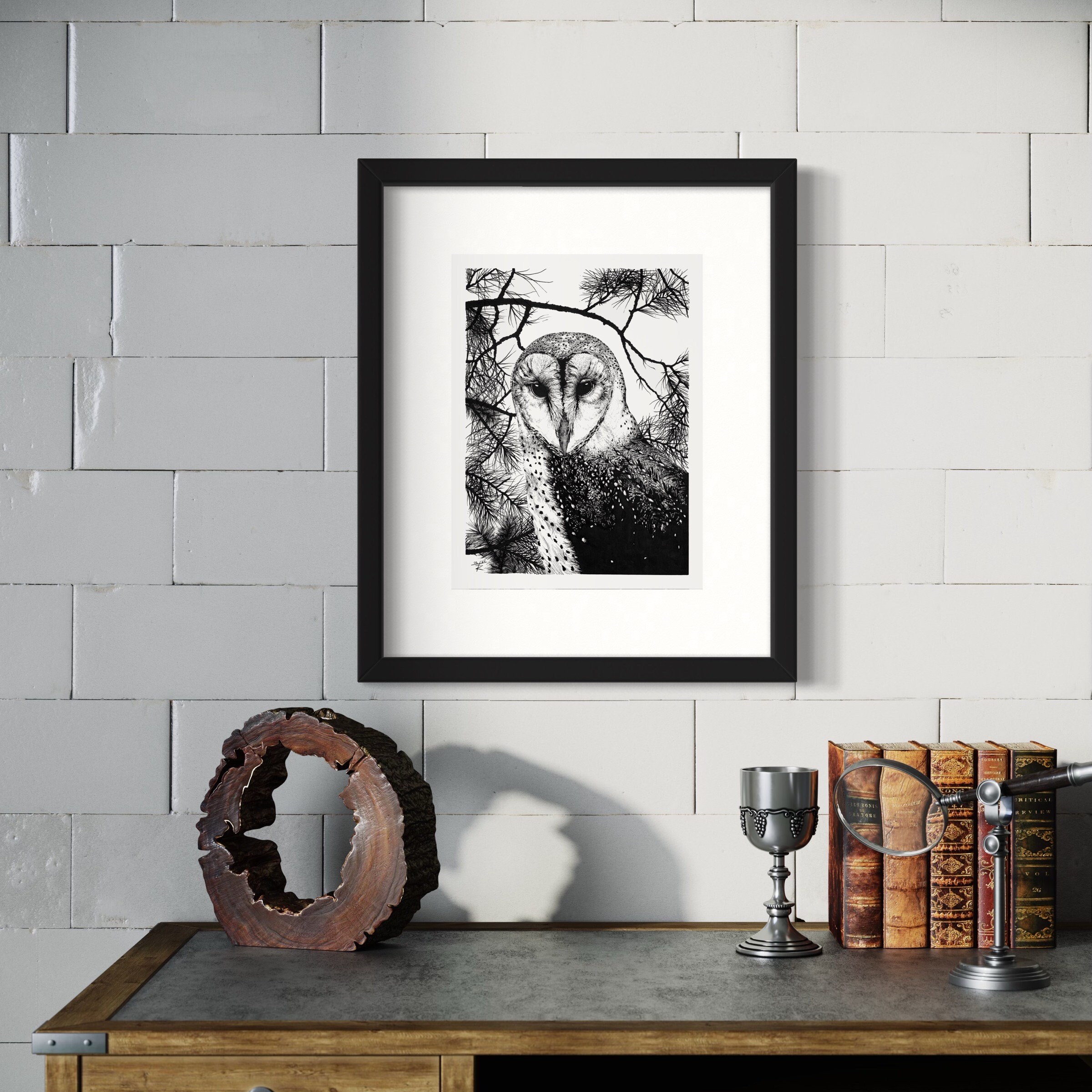 Barn Owl. Hand Drawn Pen and Ink Illustration. - Etsy