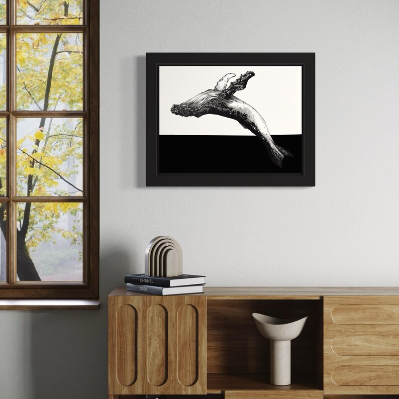 Breach. Humpback Whale Drawing. Hand Drawn Pen and Ink Illustration ...