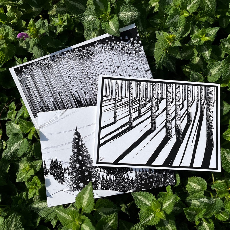 Hand Drawn Cards - Etsy