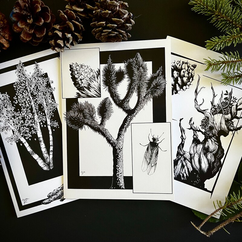 Hand Drawn Cards - Etsy