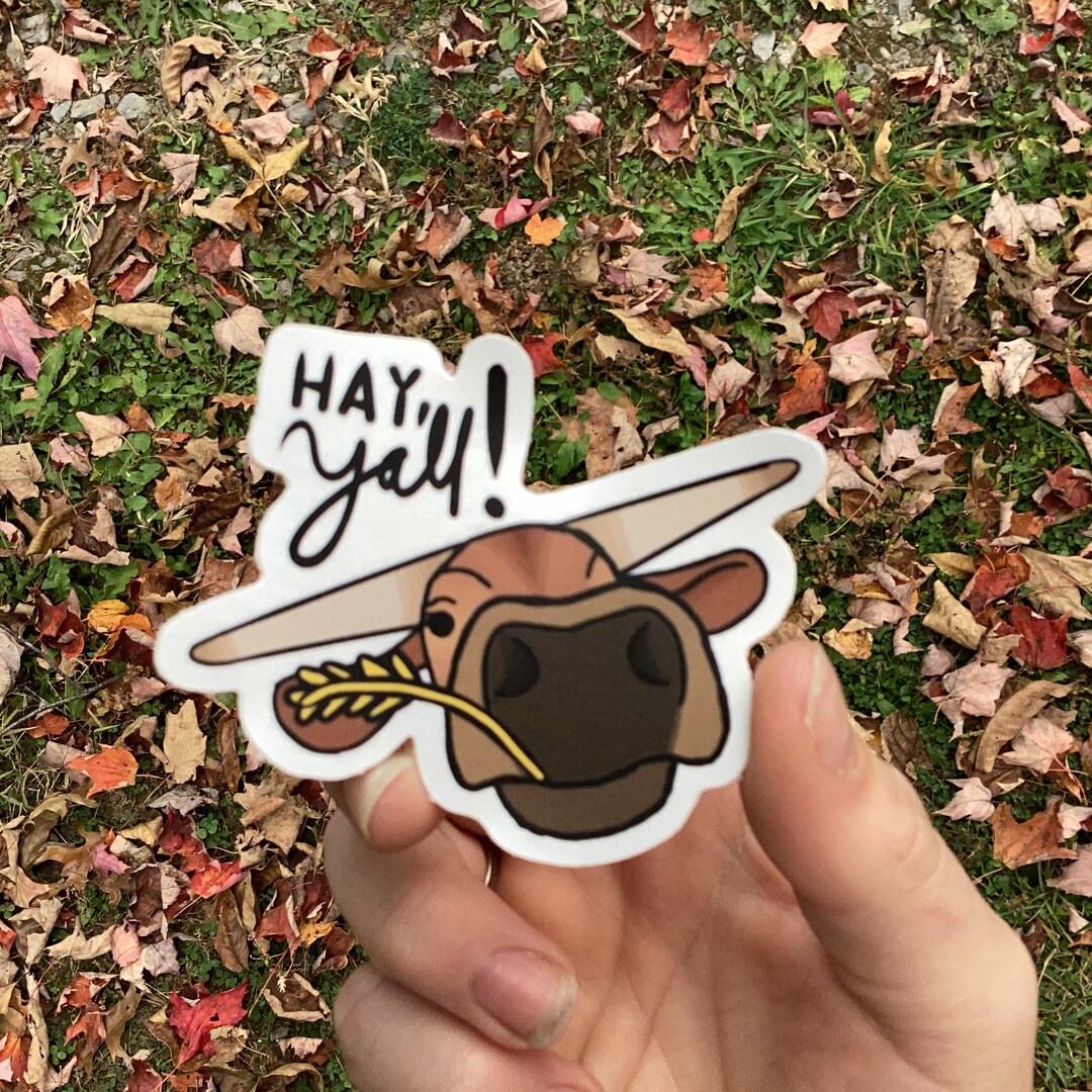 Hay Y’all Texas Longhorn Waterproof Sticker - Etsy