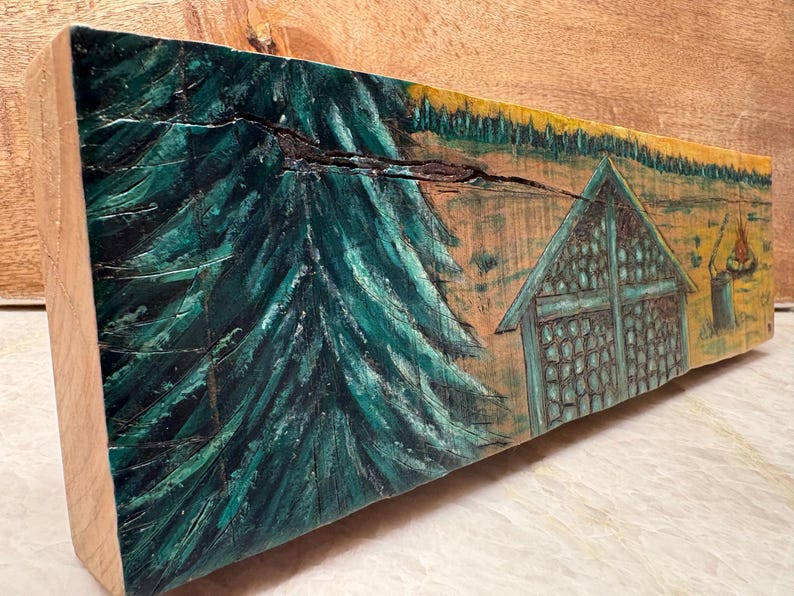Wood Burned, Hand Painted Board - Wall Art - Etsy