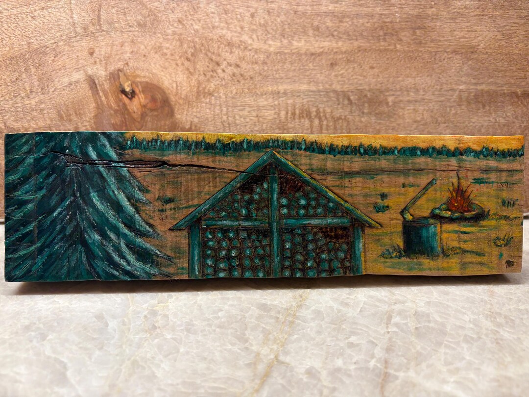 Wood Burned, Hand Painted Board - Wall Art - Etsy