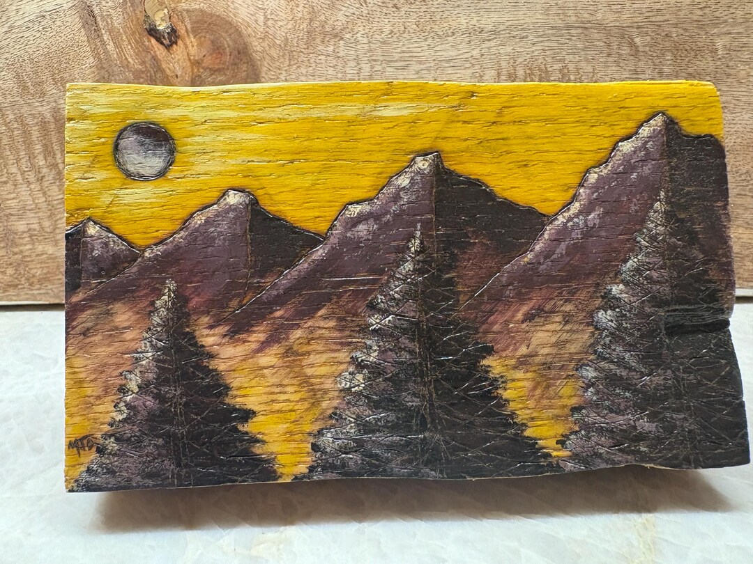 Wood Burned, Hand Painted Board - Wall Art - Etsy
