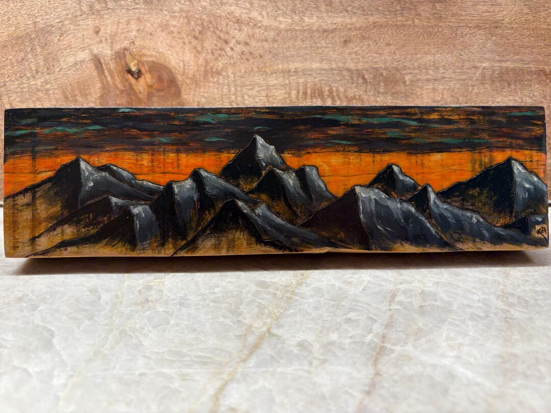 Wood Burned, Hand Painted Board - Wall Art - Etsy