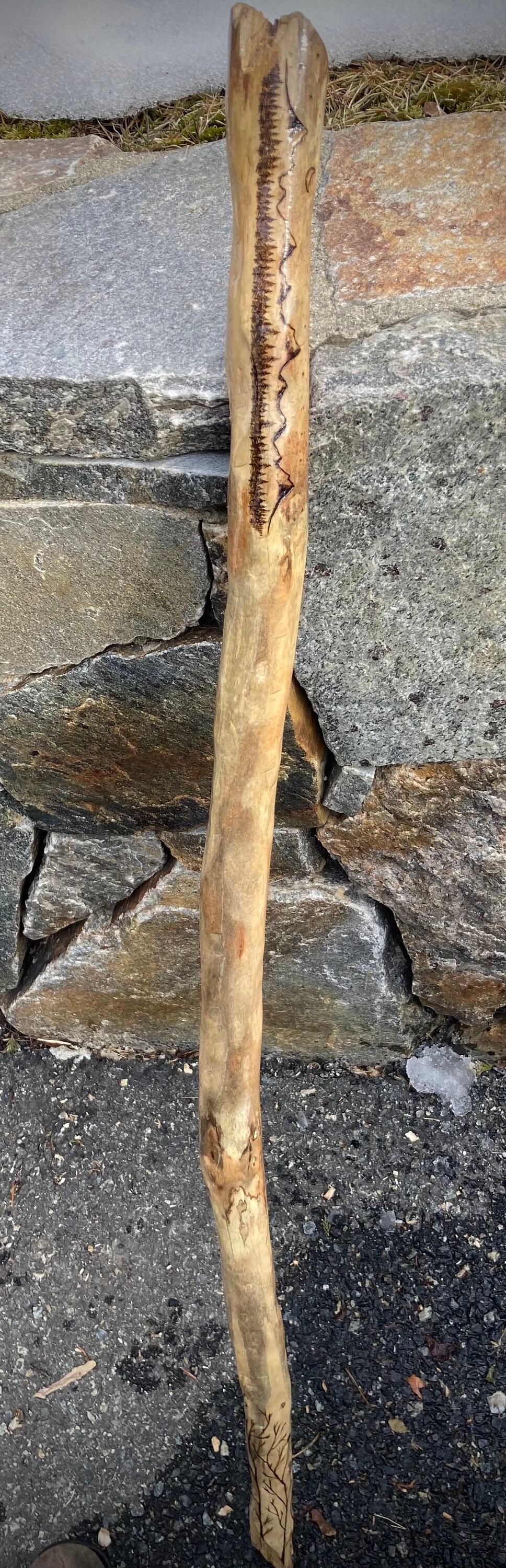 Wood Burned Walking Stick - Etsy