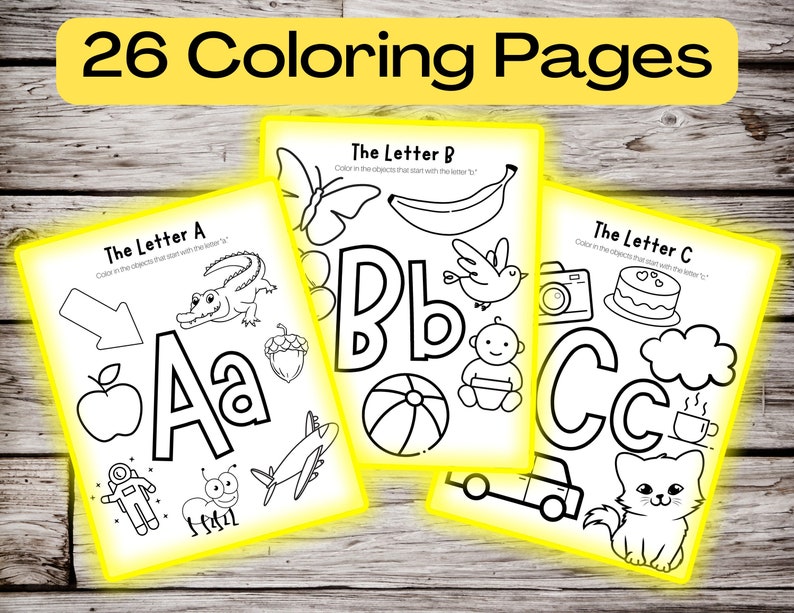 Alphabet Coloring Book for Kids Preschool, Kindergarten & Homeschool ...