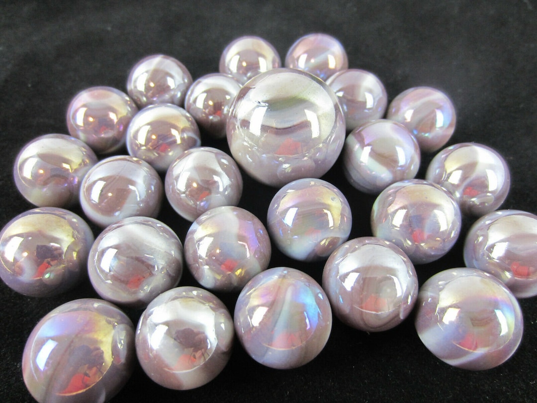 25 Glass Marbles WIZARD Purple Haze Metallic Iridescent Shooter New - Etsy