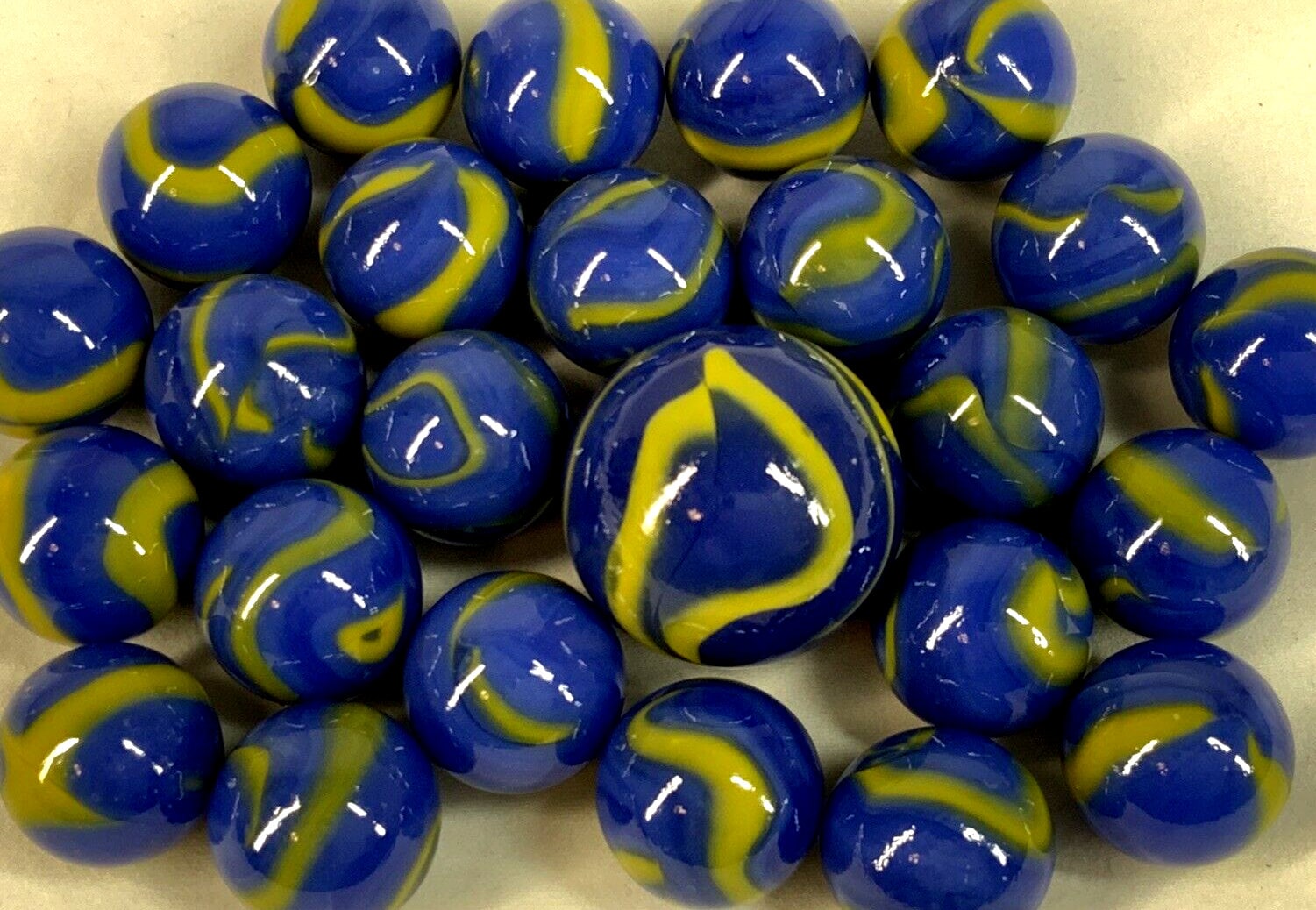 25 Marbles ANGELFISH Blue Stripes Yellow Glass Game Pack - Etsy