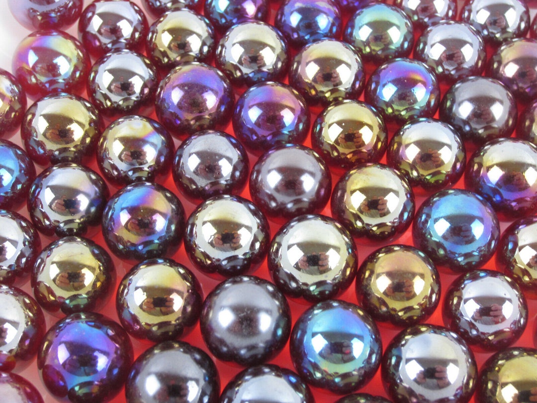 25 Glass 14mm LUSTERED RUBY Marbles Vase Filler Wedding Decor Metalic Iridescent - Etsy