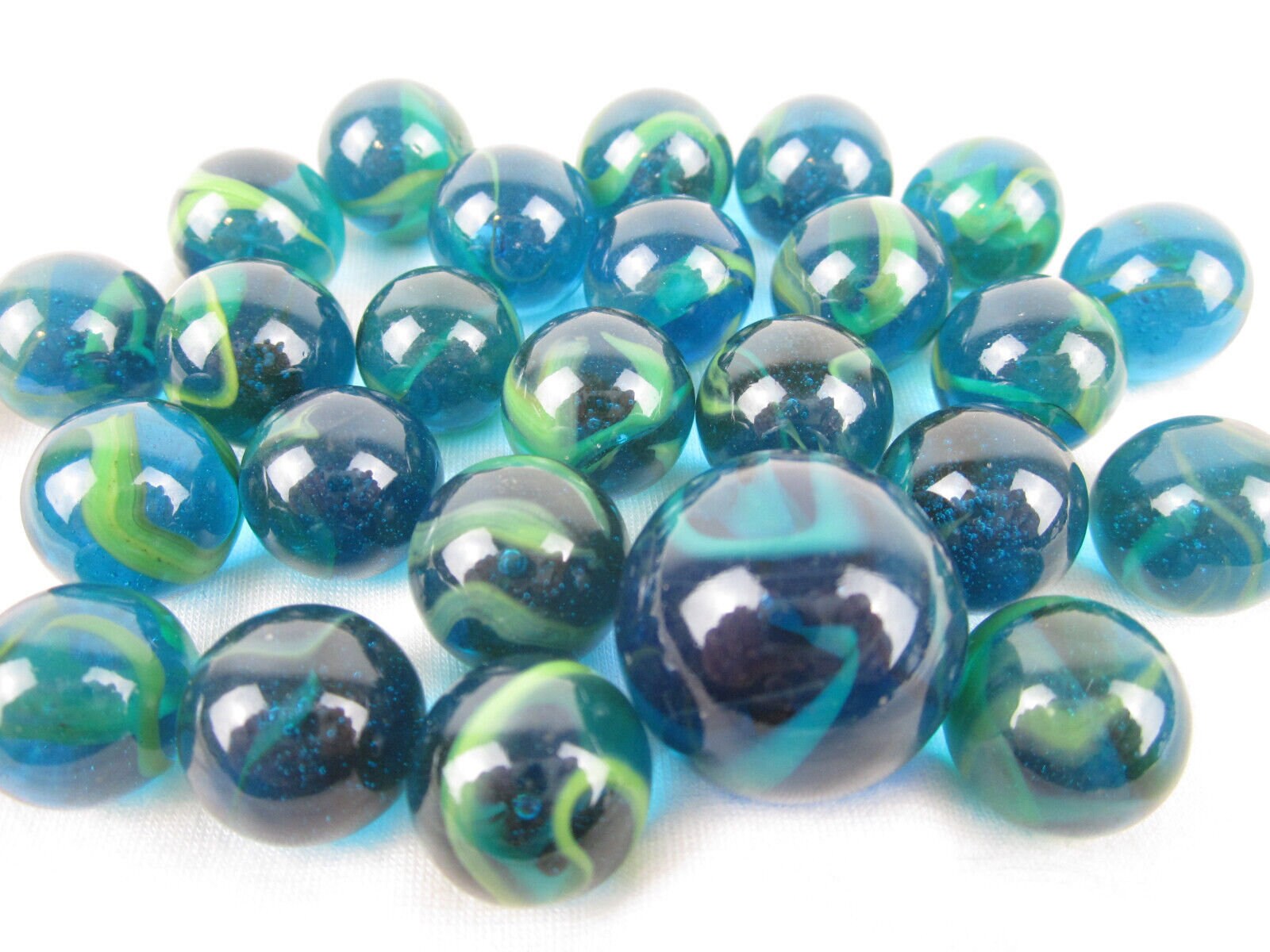 25 Glass Marbles SEA TURTLE Sea Blue/green Translucent Game - Etsy