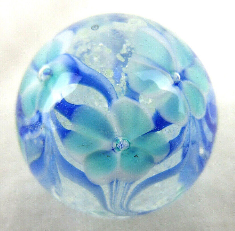 ASTER~Glow In The Dark~Handmade Art Glass Collector Marble~22mm