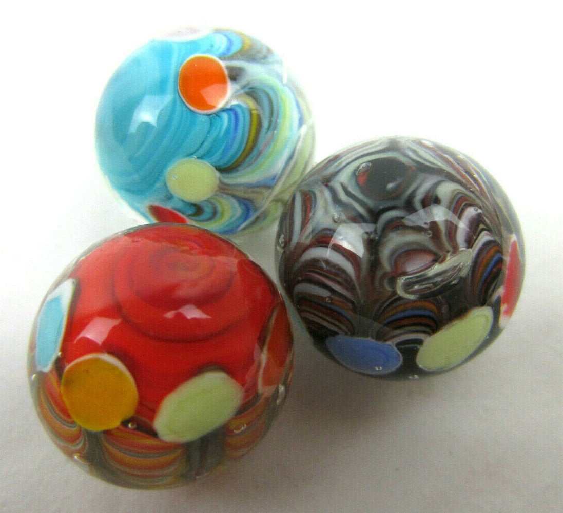 3 BIG TOP 16mm Handmade Art Glass Marbles - Etsy