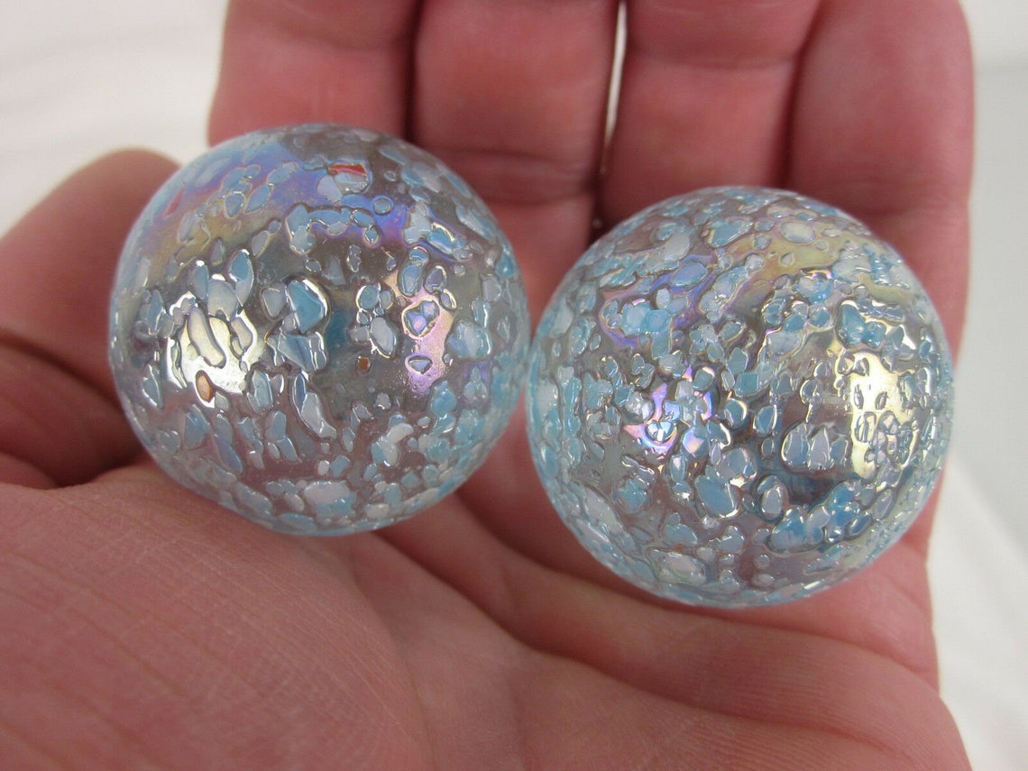 2 Boulders 35mm SNOWFLAKE Marbles Glitter Speckled Glass Ball Large - Etsy