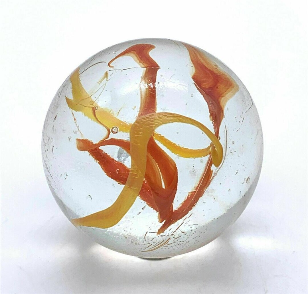 Toe Breaker 50mm (2") Red/yellow FIESTA Glass Marble - Etsy