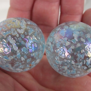 2 Boulders 35mm SNOWFLAKE Marbles Glitter Speckled Glass Ball Large - Etsy