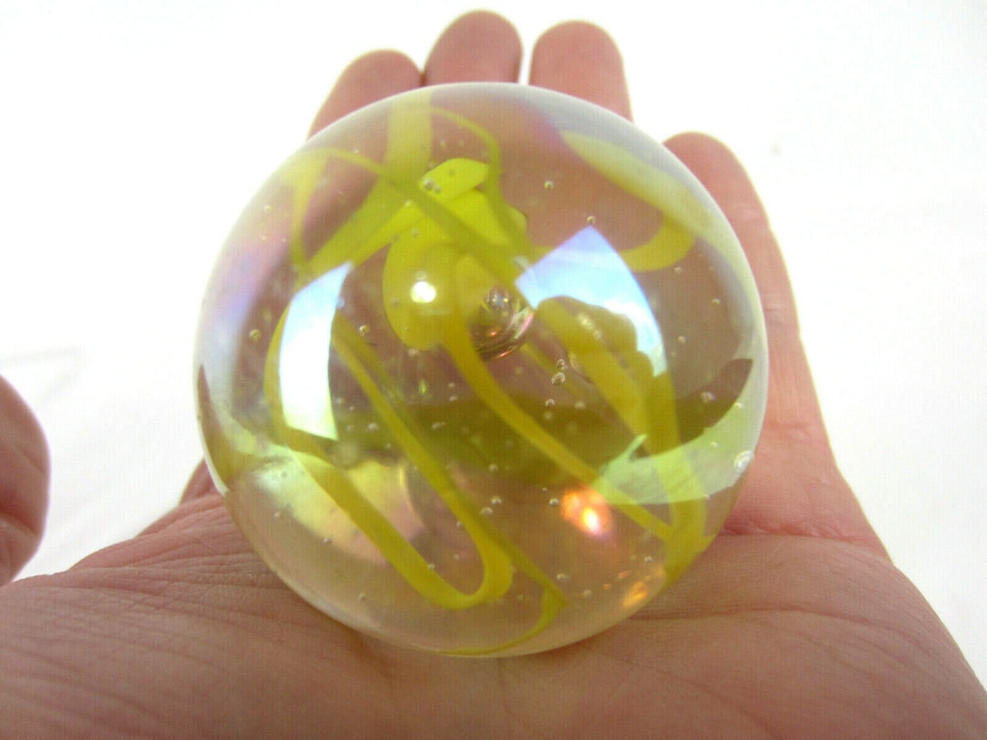 2" Toe Breaker 50mm YELLOW SPAGHETTI Wire Pull Confetti Marbles Glass ...