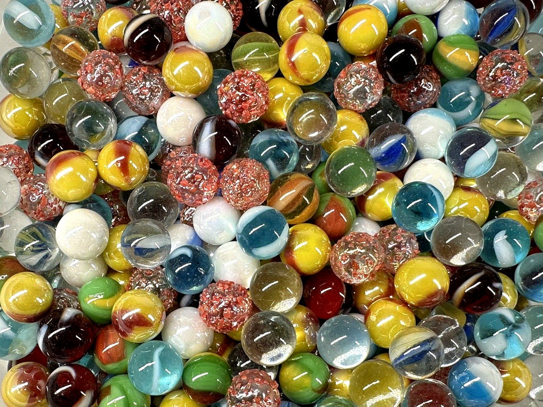 Glass Pee Wee 12mm Marbles (set of 50) Red,pink Cat Eyes From Bulk ...