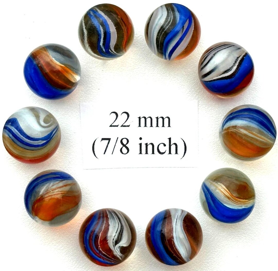 Red White Blue Cat's Eye Glass Marbles 22mm (7/8 Inch) SHOOTER Taw (lot ...