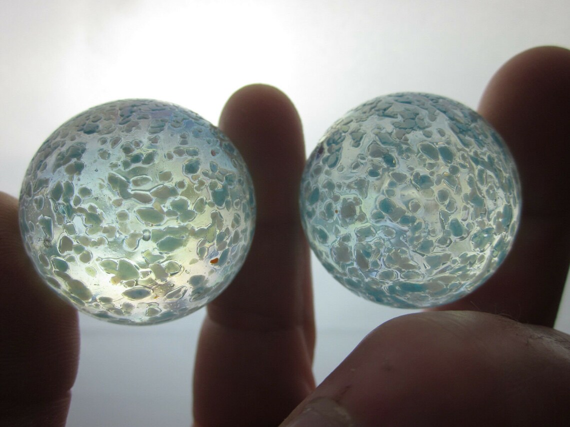 2 Boulders 35mm SNOWFLAKE Marbles Glitter Speckled Glass Ball Large - Etsy