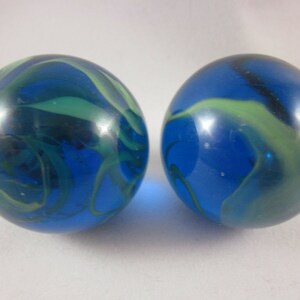 2 Boulders 35mm SEA TURTLE Marbles Glass Ball Clear Blue/greenhuge ...
