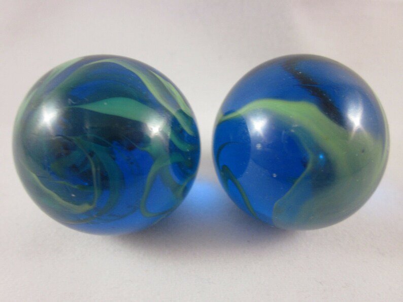 2 Boulders 35mm SEA TURTLE Marbles Glass Ball Clear Blue/greenhuge ...