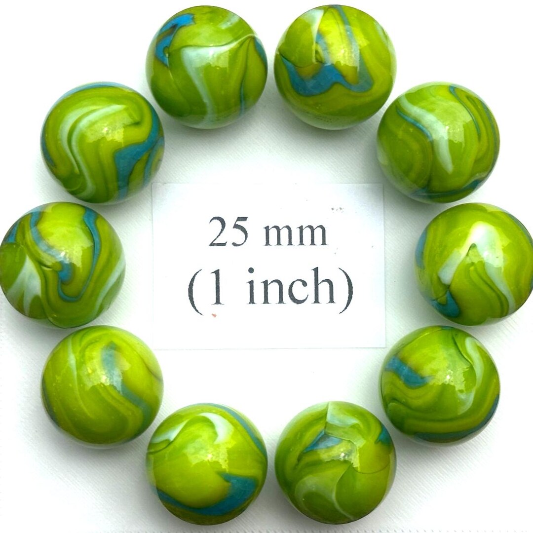 MERMAID Troll Green/blue Glass Marbles 25mm (1 Inch) SHOOTER Taw (lot ...