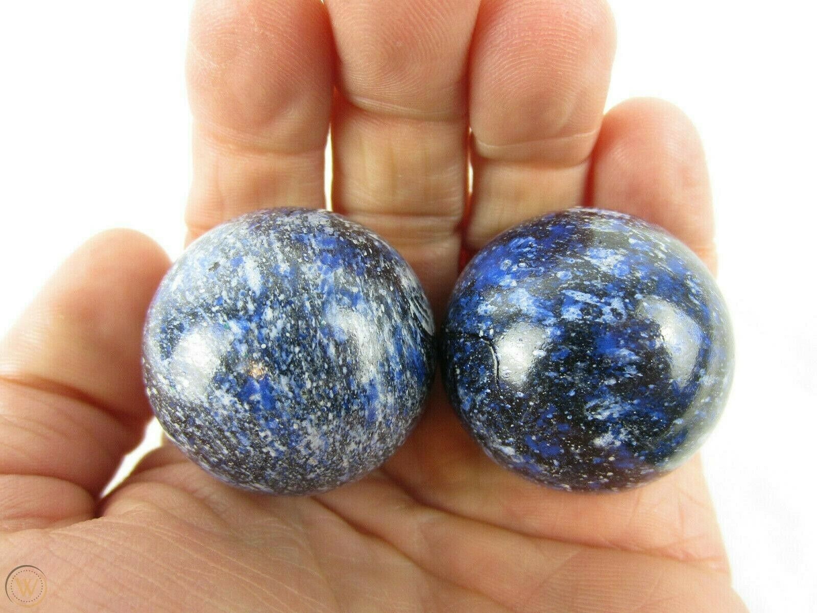 2 Boulders 35mm BLUE GALAXY Marbles Speckled Glass Ball - Etsy