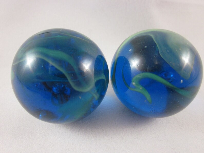 2 Boulders 35mm SEA TURTLE Marbles Glass Ball Clear Blue/greenhuge ...
