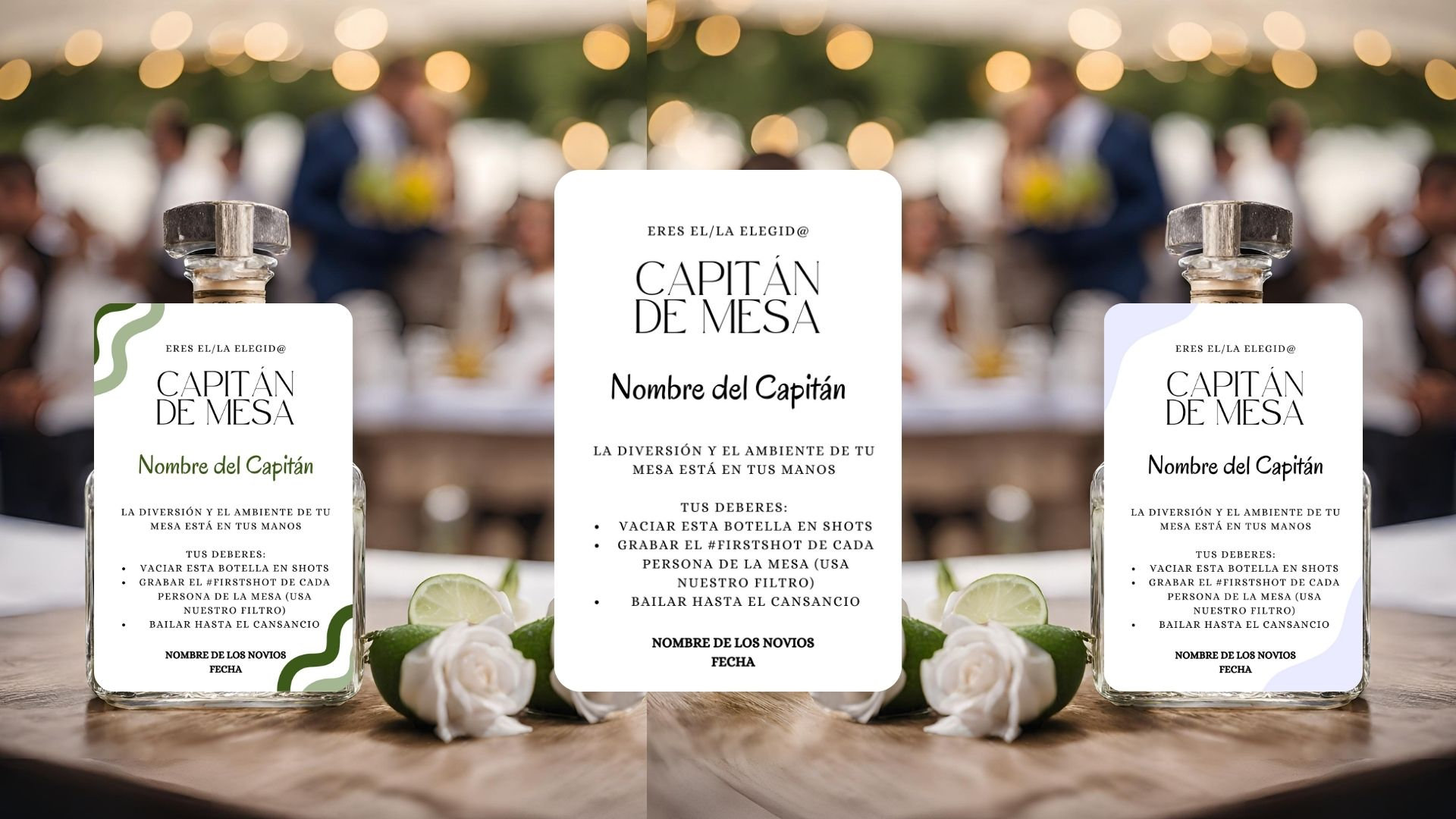 Etiquetas Capitán De Mesa Para Botellas De Boda XV Años Fiesta - Etsy