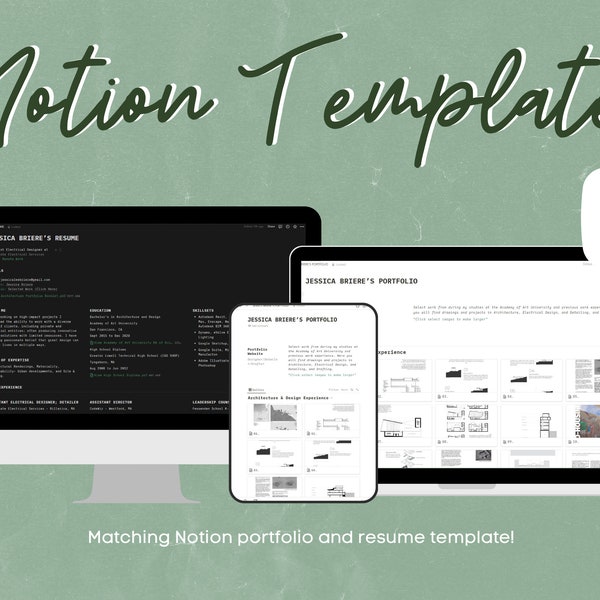 Notion Resume Template - Etsy