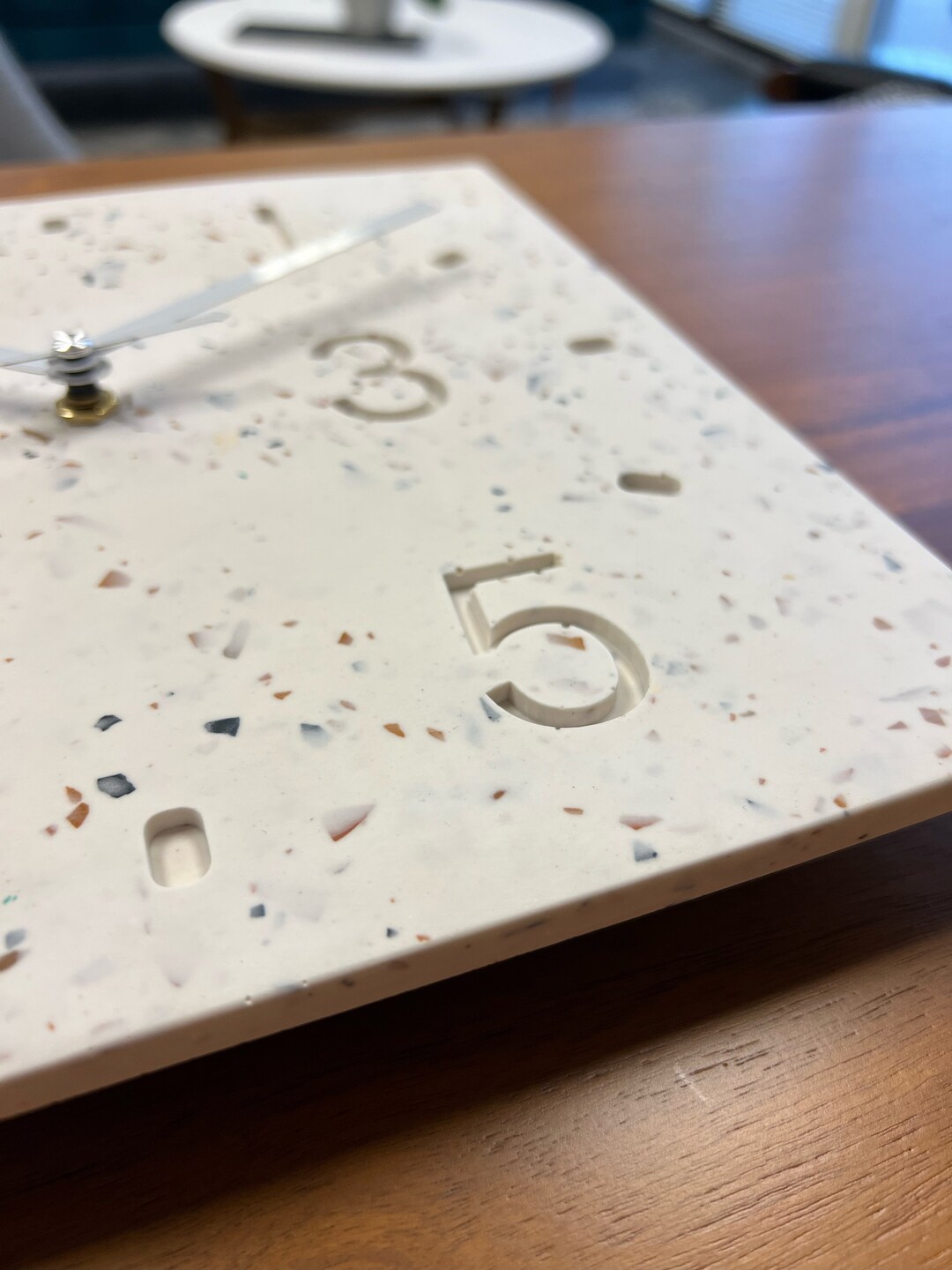 Modern Square Wall Clock Terrazzo Wall Clock Jesmonite - Etsy