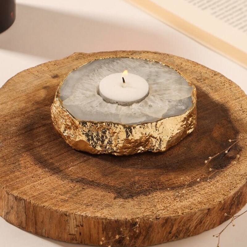 Agate Candle Holder - Etsy