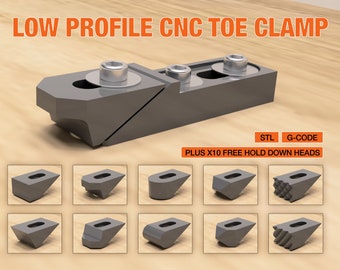 CNC Toe Clamps Low Profile, STL Digital File, 3D Printed CNC Down Side ...