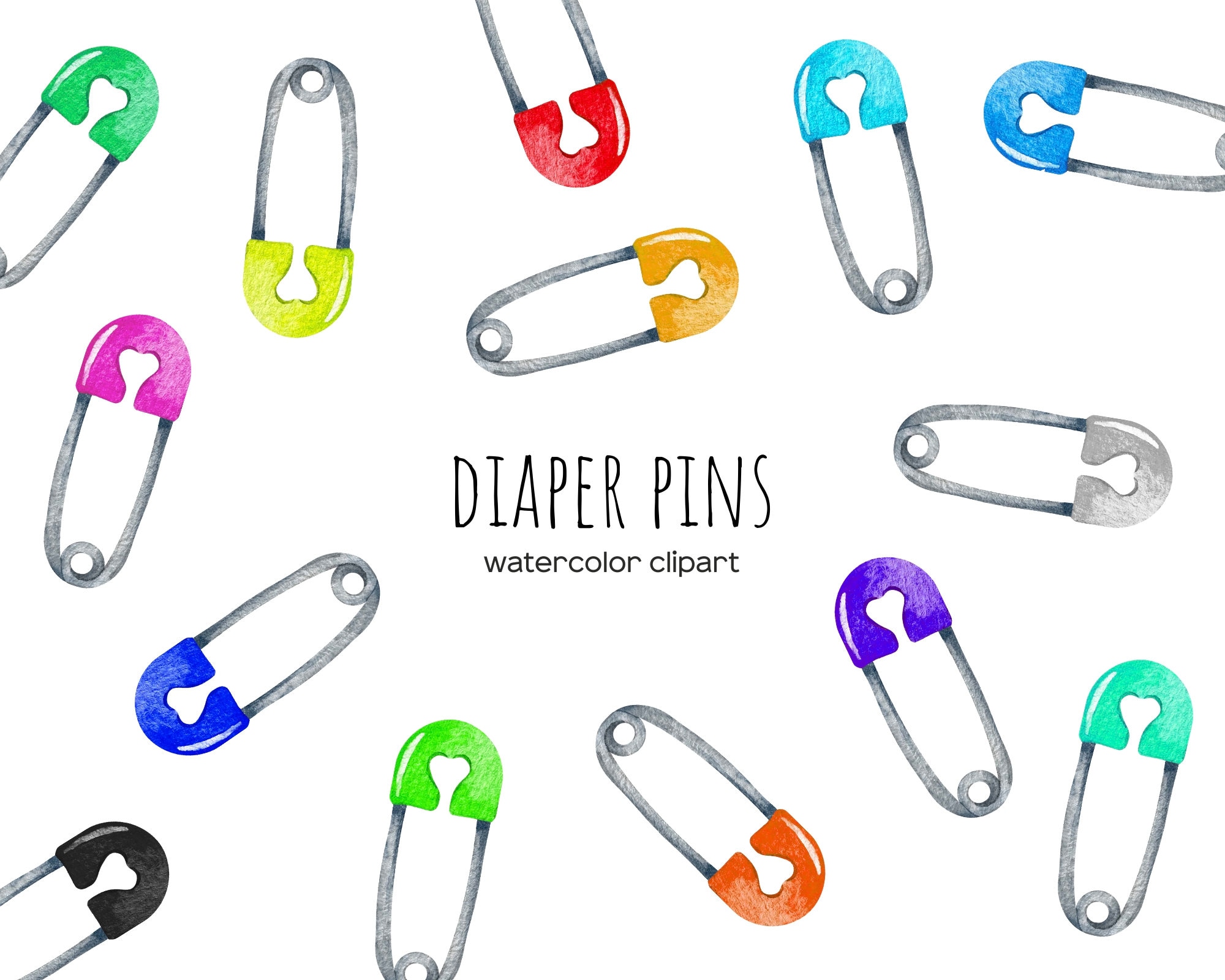 Baby Diaper Pin Clipart